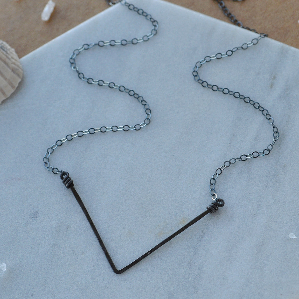 Chevron Necklace - handmade chevron pendant necklace in solid and mixe ...