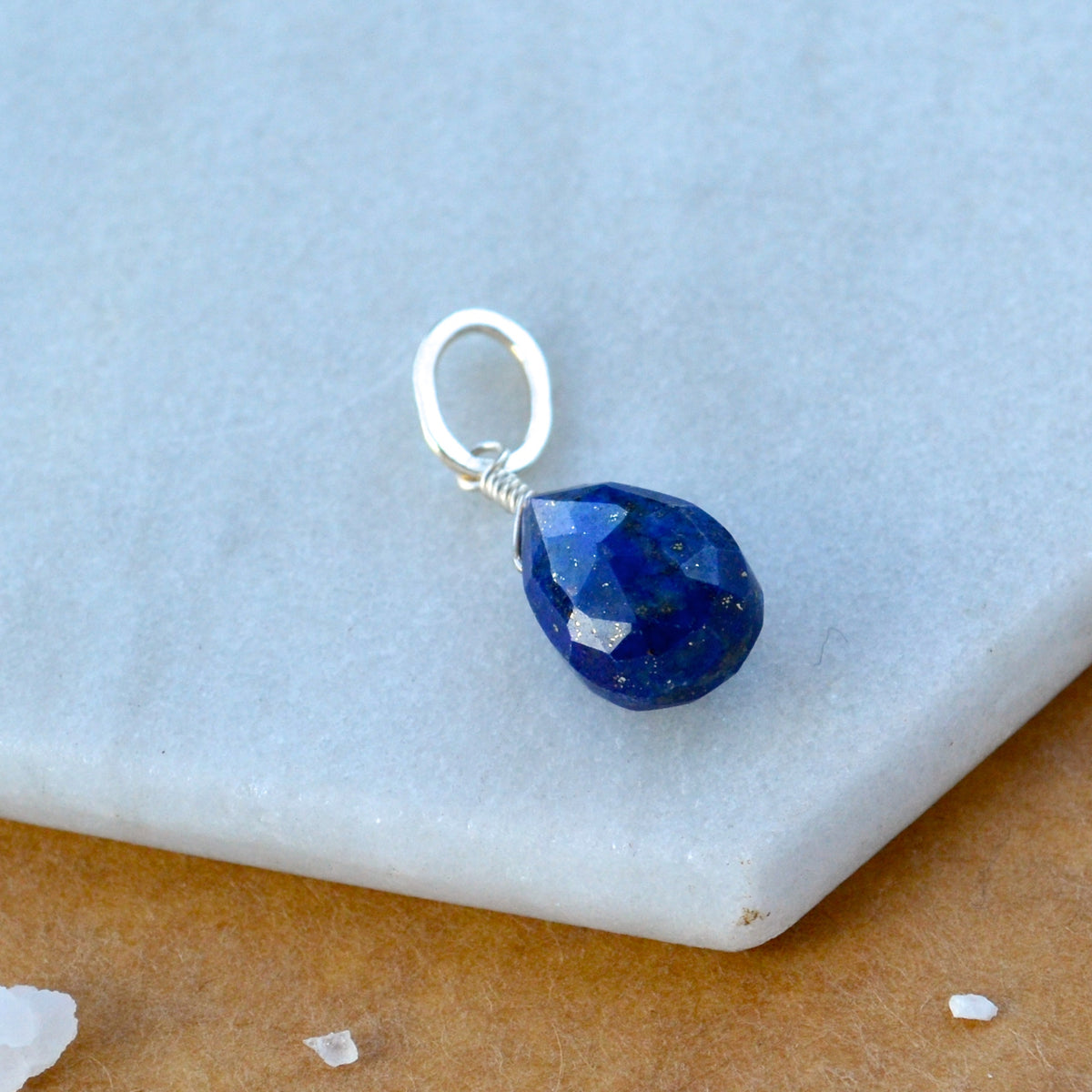 Midnight Gem Charm - cobalt lapis lazuli gemstone charm pendant – Foamy ...