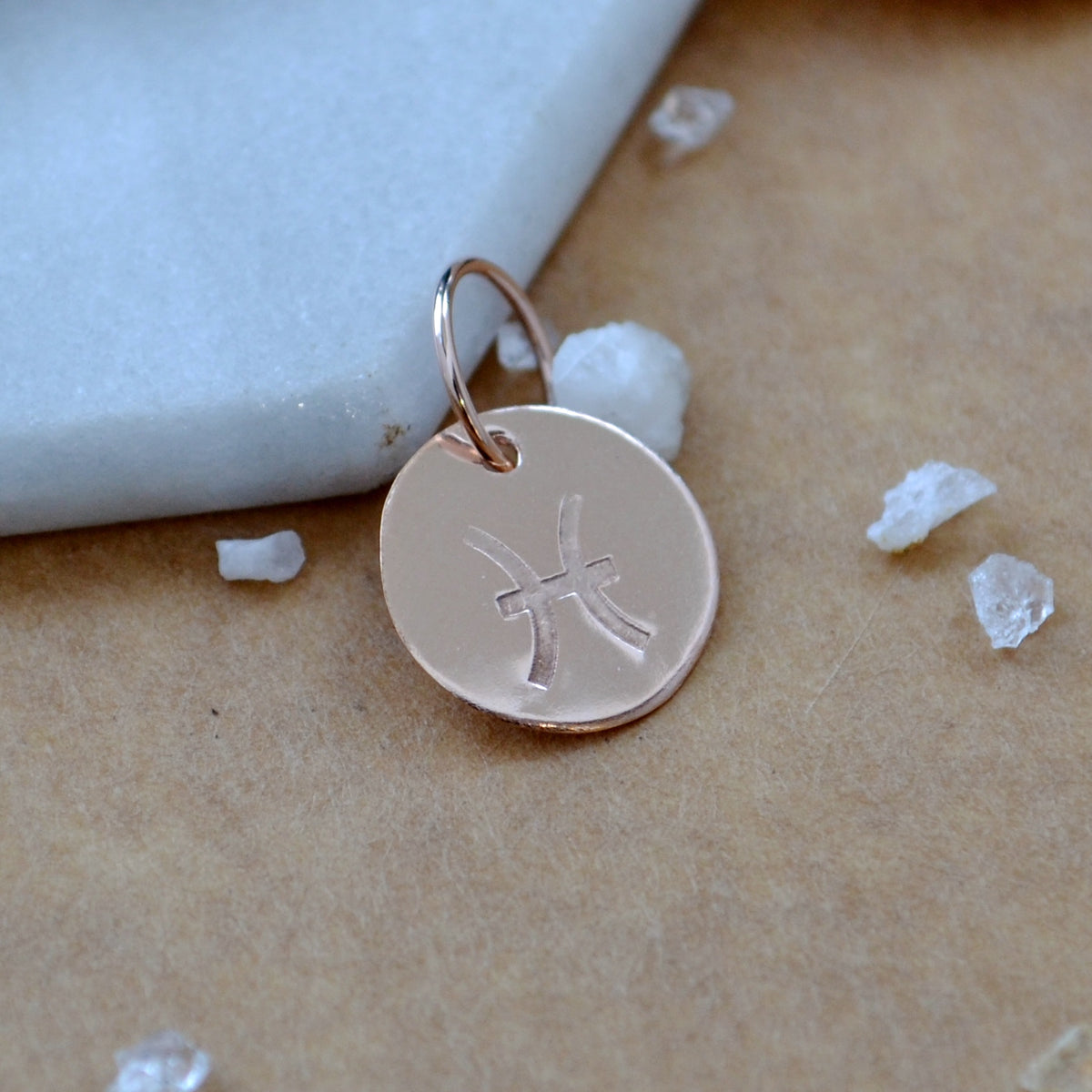 Pisces Charm - handmade charm pendant with Pisces zodiac symbol ...