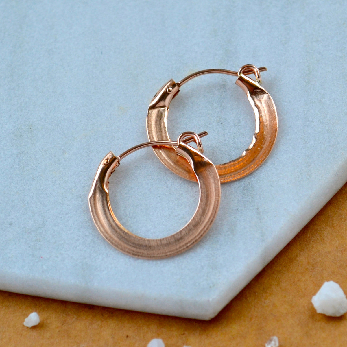 Lifesaver Hoop Earrings - wide flat hoop earrings with hinges – Foamy Wader