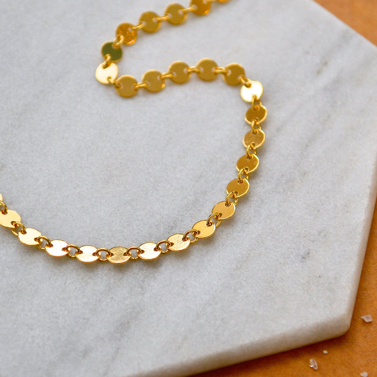 Coin Bracelet - floating disc coin chain bracelet made to order – Foamy ...